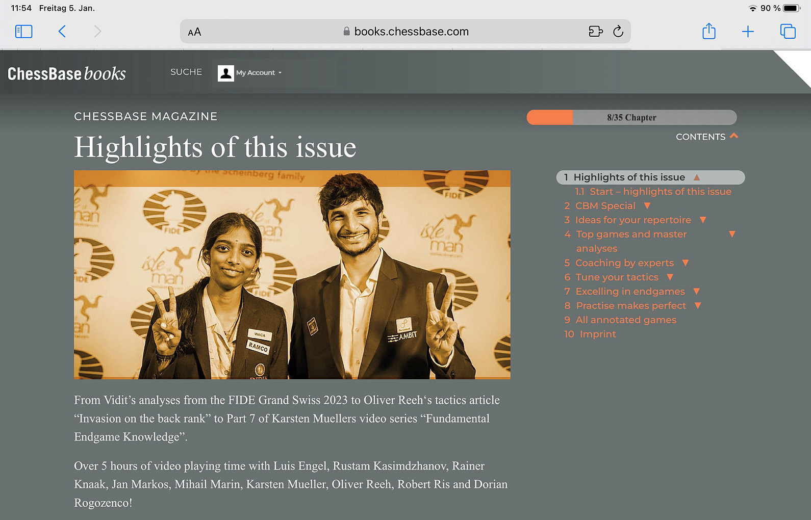 NUEVO: ChessBase Magazine en iPad - artículo de prueba por Jan Markos | ChessBase